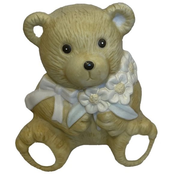 Accents | Teddy Bear With Flowers Figurine 3 Ceramic Aroma Diffuser For Scented Crystals | Poshmark